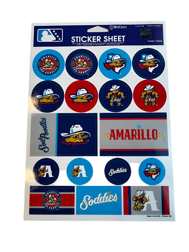 Amarillo Sod Poodles Logo Sticker Sheet – Minor League Baseball ...