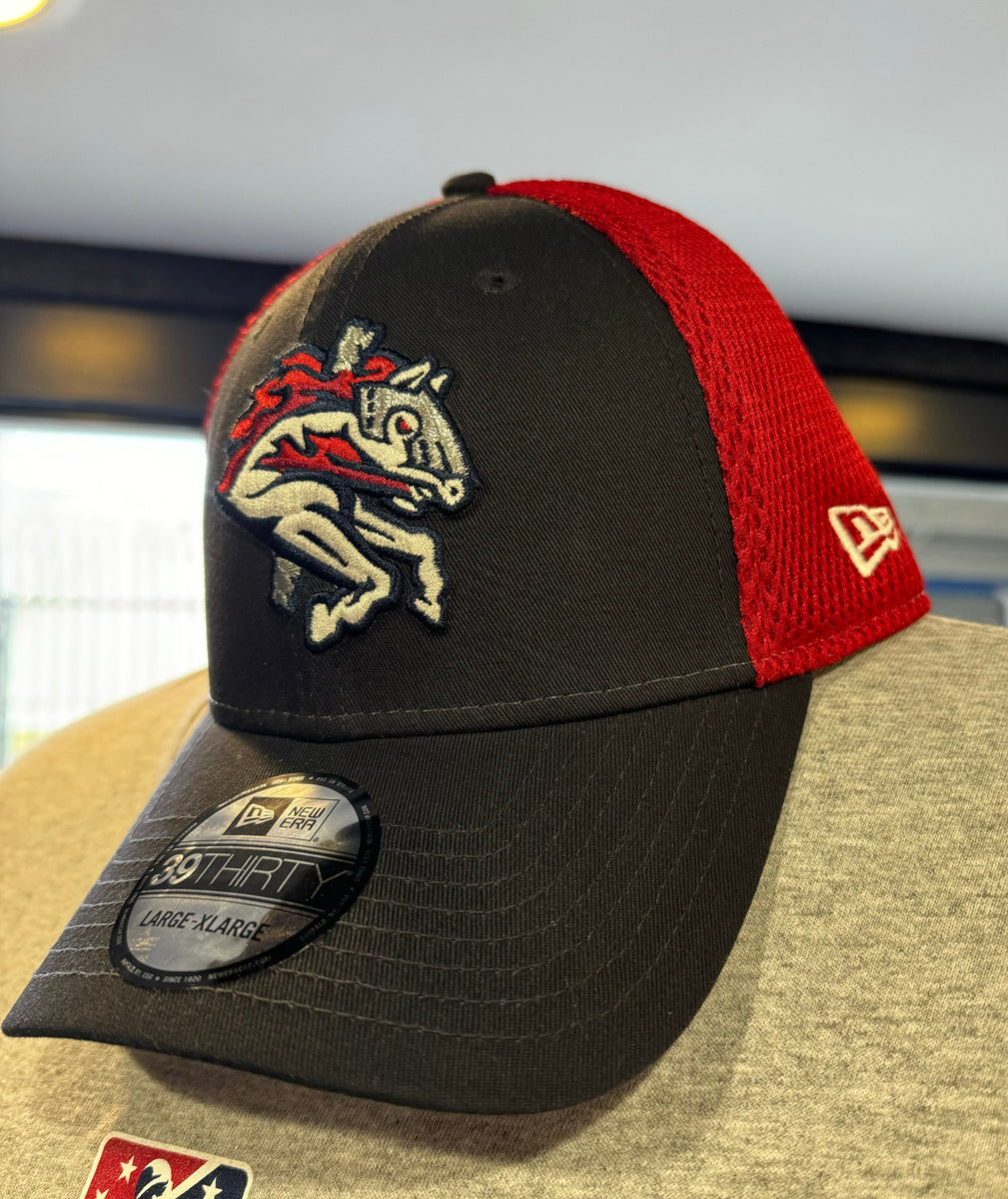 BRP New Era Youth Flex-Fit 3930 Navy Crown & Brim Hat with Red Mesh ...