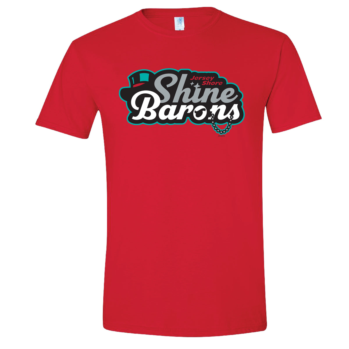 Jersey Shore BlueClaws TNC Shine Barons Wordmark Red Soft Style T-Shir ...