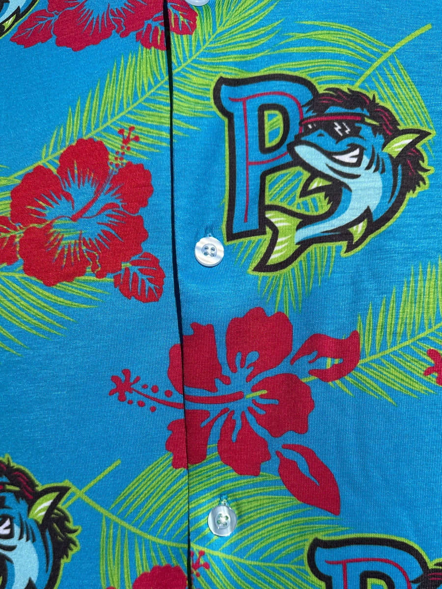 Pensacola Blue Wahoos Mullets Hawaiian Button Up – Minor League ...