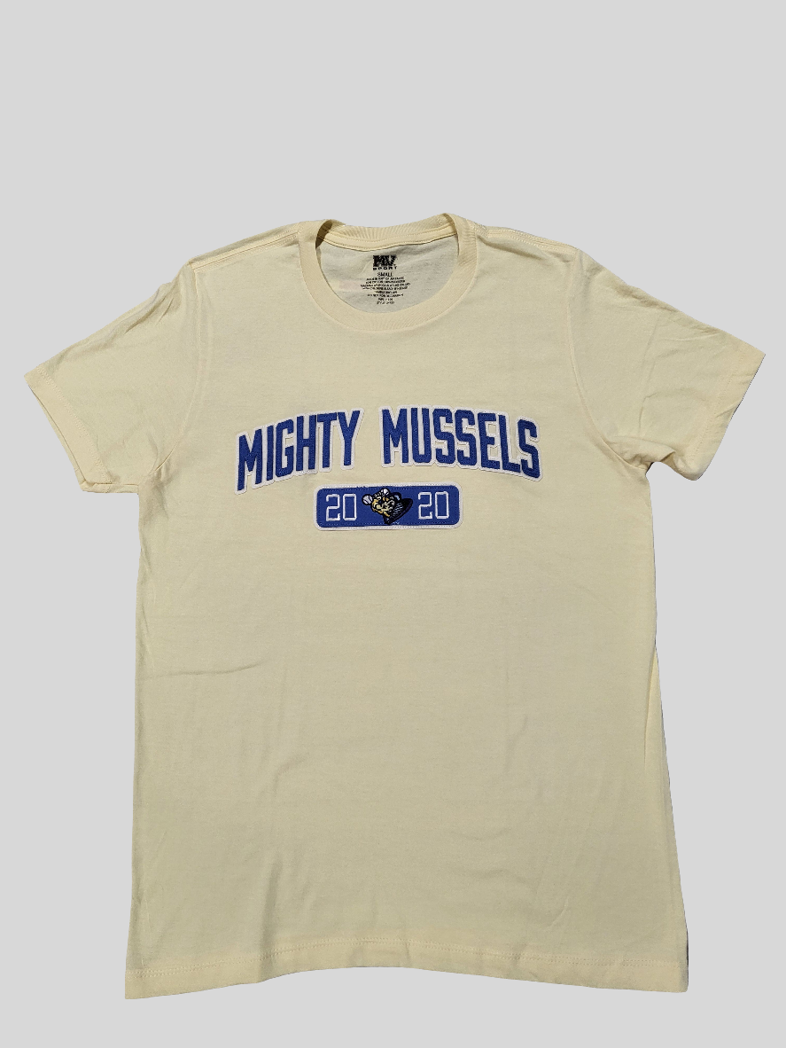 Mighty Mussels Sunray Yellow Applique Tee – Minor League Baseball ...